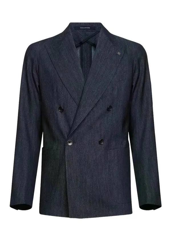 Tagliatore Double-breasted Peak-lapel Blazer - Blue