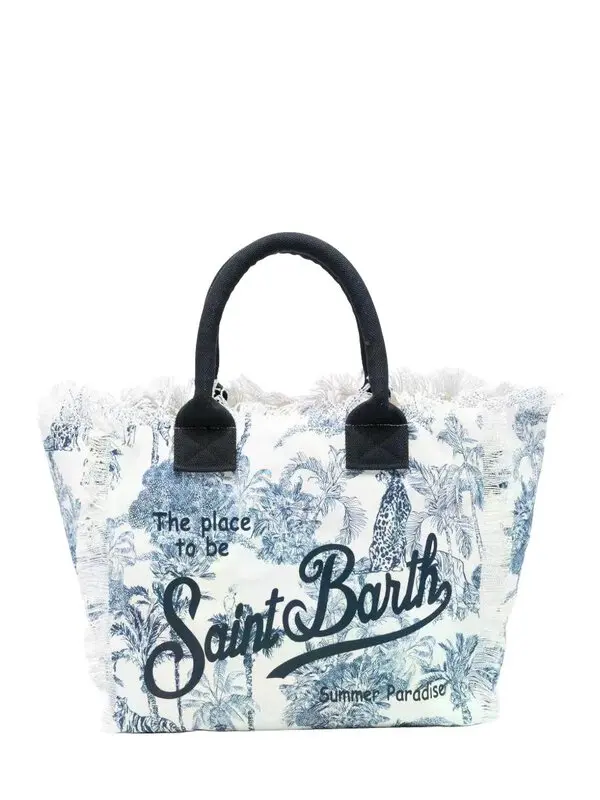 MC2 SAINT BARTH Jungle-print Tote Bag - White