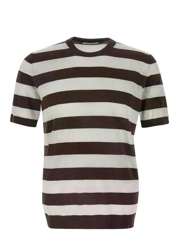KANGRA Horizontal-stripe T-shirt - Brown