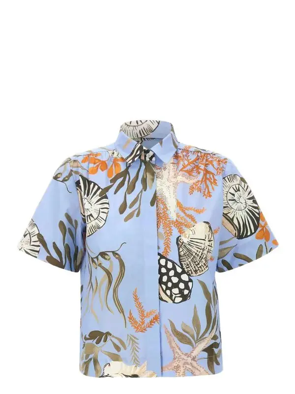 Marella Marine-print Shirt - Blue