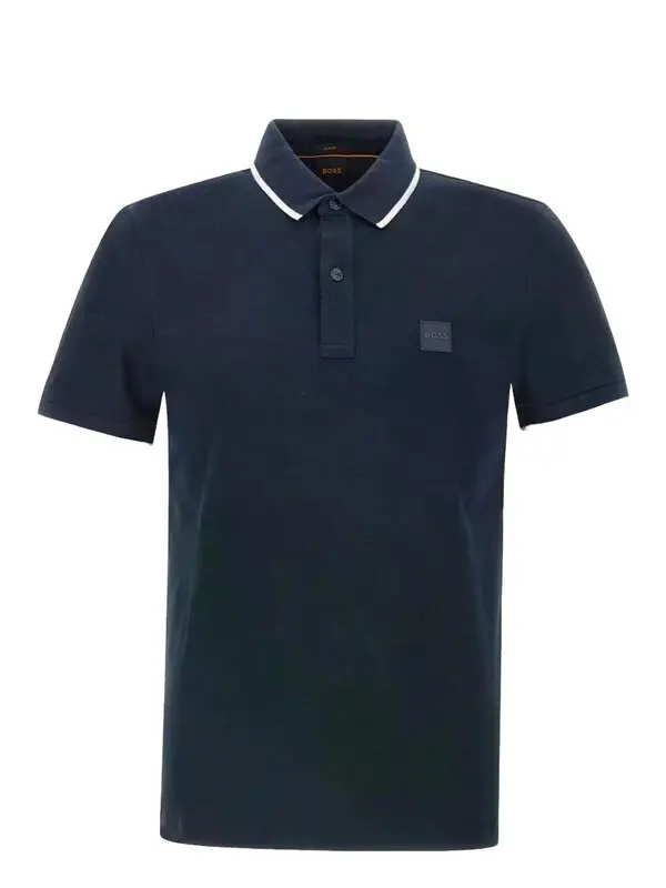 BOSS Passerti Logo-patch Polo Shirt - Blue