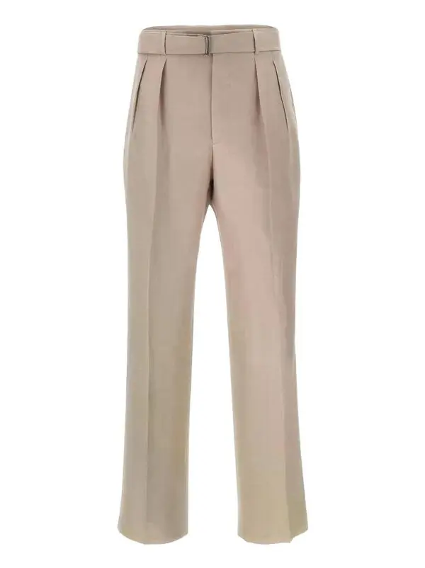 Tagliatore Belted Pleated-front Trousers - Neutrals