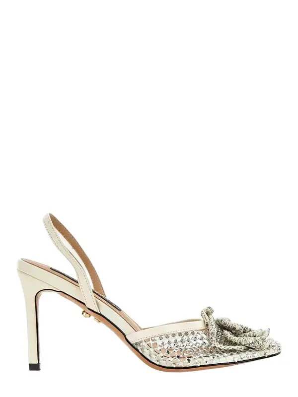 TWENTY FOURHAITCH Benirras Rhinestone-embellished Mesh Pumps - Neutrals