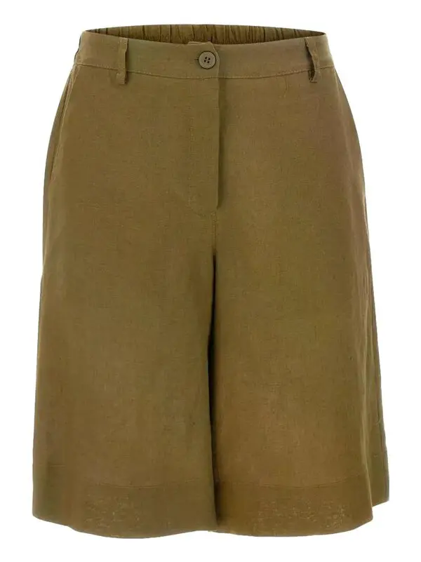 KAOS Linen Bermuda Shorts - Green