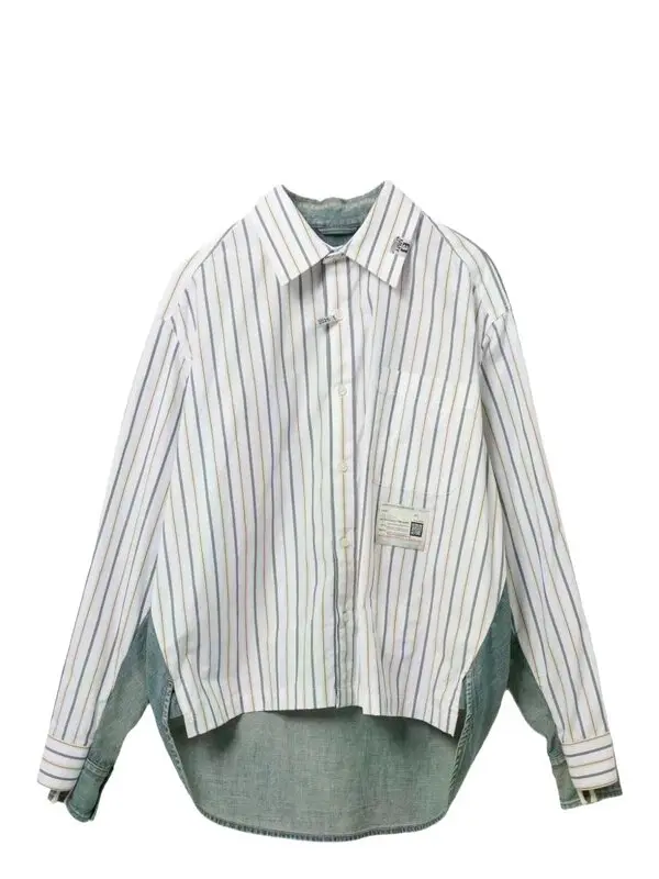 Mihara Yasuhiro Panelled Striped Shirt - White