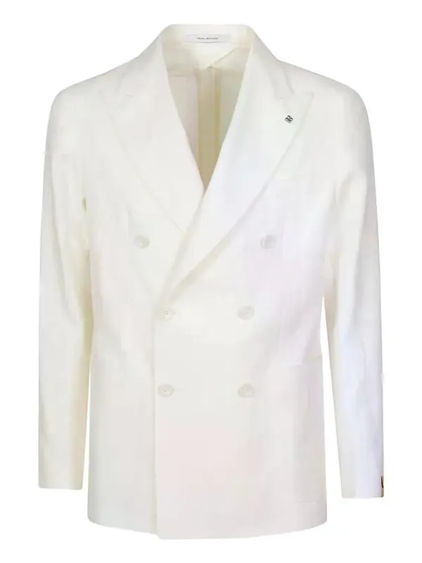 Tagliatore Double-breasted Linen Blazer - White