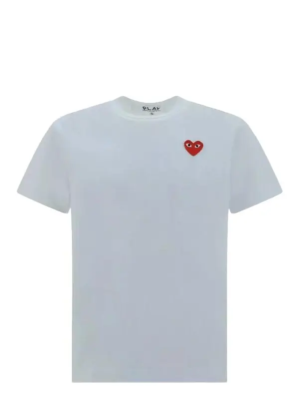Play Comme Des Garcon Heart-patch Cotton T-shirt - White