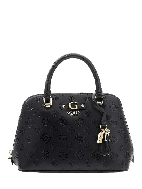 Guess Logo Embossed Cross Body Bag - Black