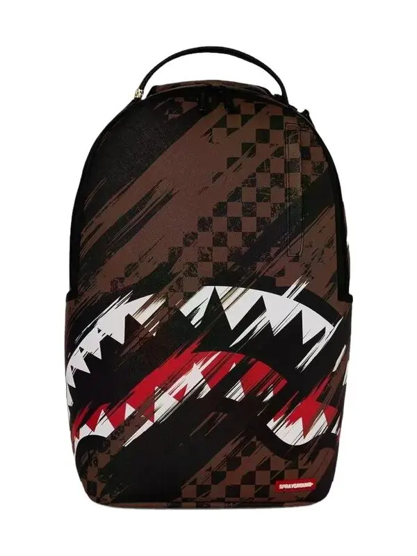 SPRAYGROUND Checkered Shark-print Backpack - Black