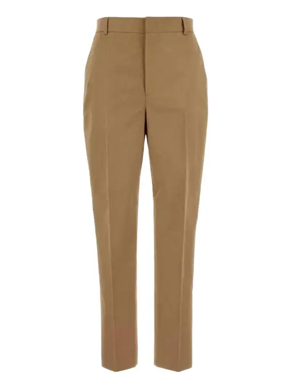 Moschino Pressed-crease Cotton Trousers - Neutrals