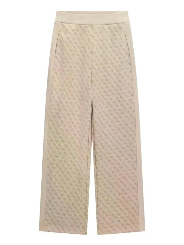 Guess Logo Patterned Trousers - Neutrals
