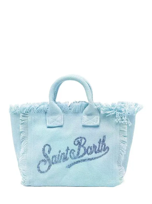 MC2 SAINT BARTH Frayed Bead-embellished Tote Bag - Blue