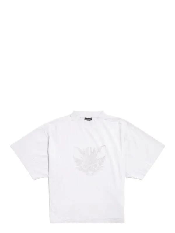 Balenciaga Kittycat Cropped T-shirt - White