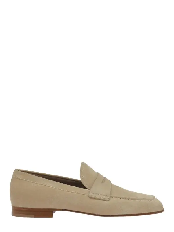 GIANVITO ROSSI Carlo Round-toe Loafers - Brown - Suede Leather