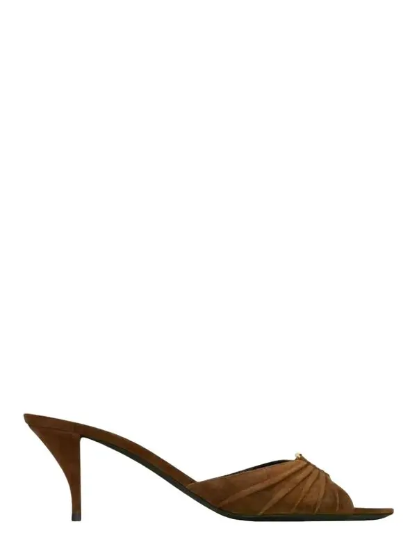 Saint Laurent Baabylone Cassandre Sandals - Brown