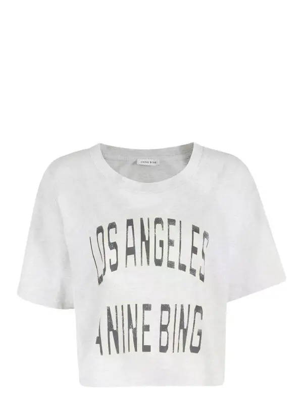 ANINE BING Johnny Cropped T-shirt - Grey