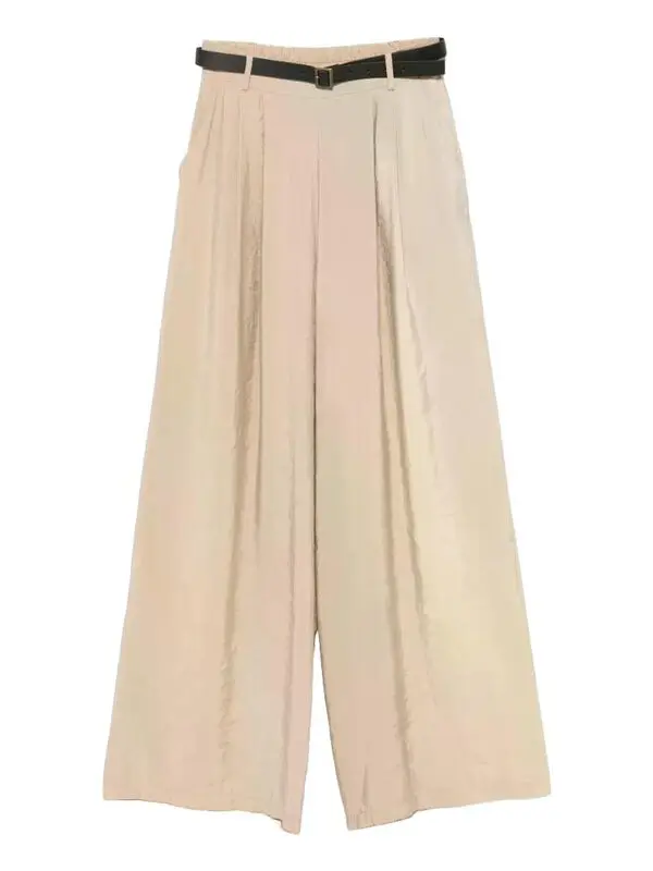 PHILIA LOFT Belted Pleated Trousers - Neutrals