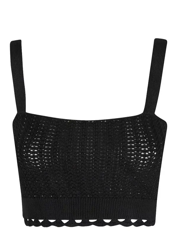 IRO PARIS Lyanne Crochet-knit Bralette Top - Black