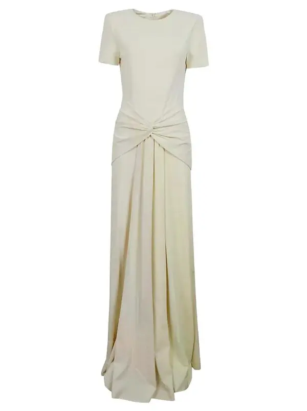 Roland Mouret Twist-detail Short-sleeve Gown - Neutrals