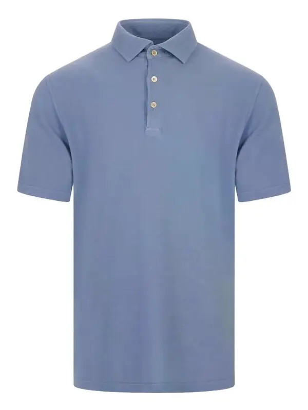 Fedeli Short-sleeve Polo Shirt - Blue