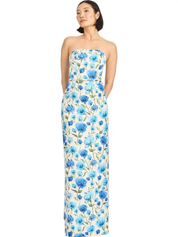 Sachin & Babi Sophia Printed Cloqué Gown - Sapphire Poppies