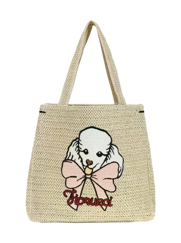 Fiorucci Raffia Poodle Tote Bag - Neutrals
