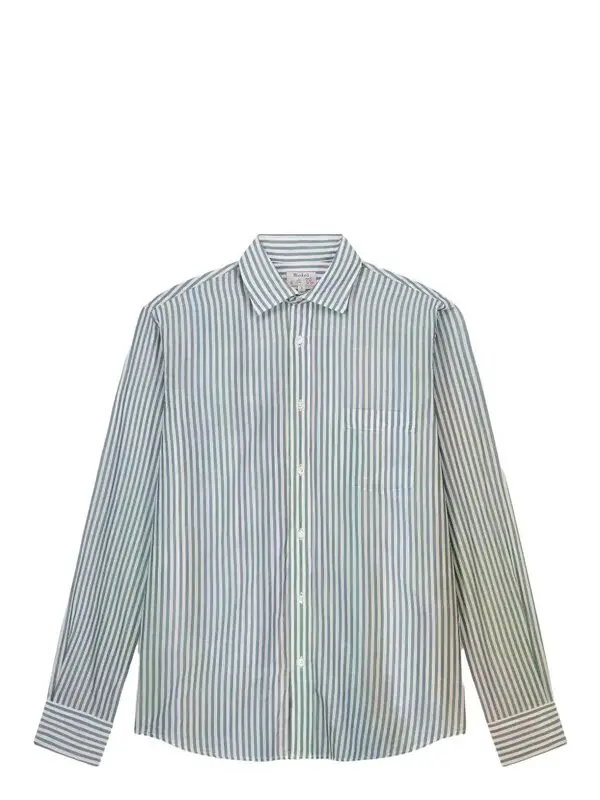 Hartford Paul Striped Chest-pocket Shirt - Blue