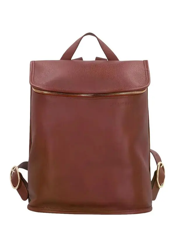 Longchamp Le Foulonné Leather Backpack - Brown