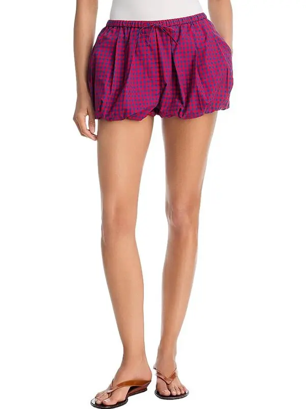 Simkhai Bubble Shorts - Scarlet Midnight Gingham