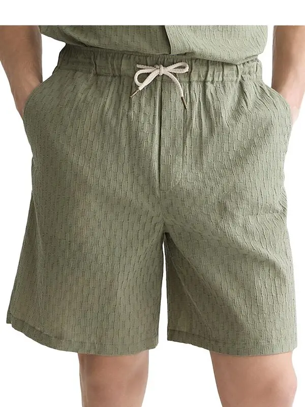 Scotch & Soda Jacquard Seersucker Bermuda Shorts - Oil Green