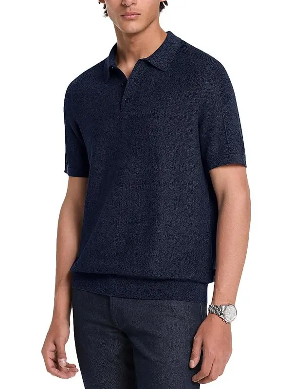 Michael Kors Regular Fit Textured Mouline Polo Shirt - Midnight
