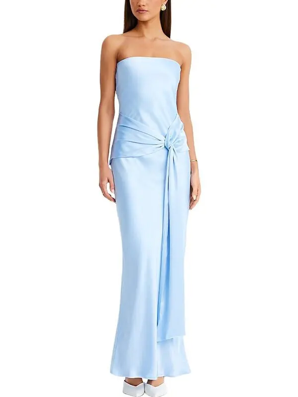 SNDYS Angie Tie Front Maxi Dress - Baby Blue