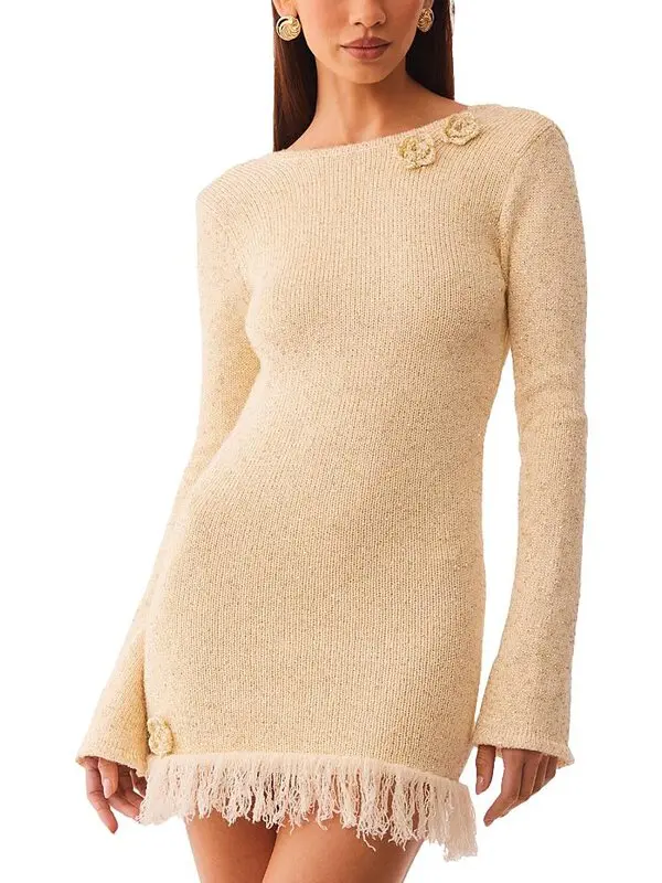 SNDYS. Monroe Multiway Knit Mini Dress - Champagne