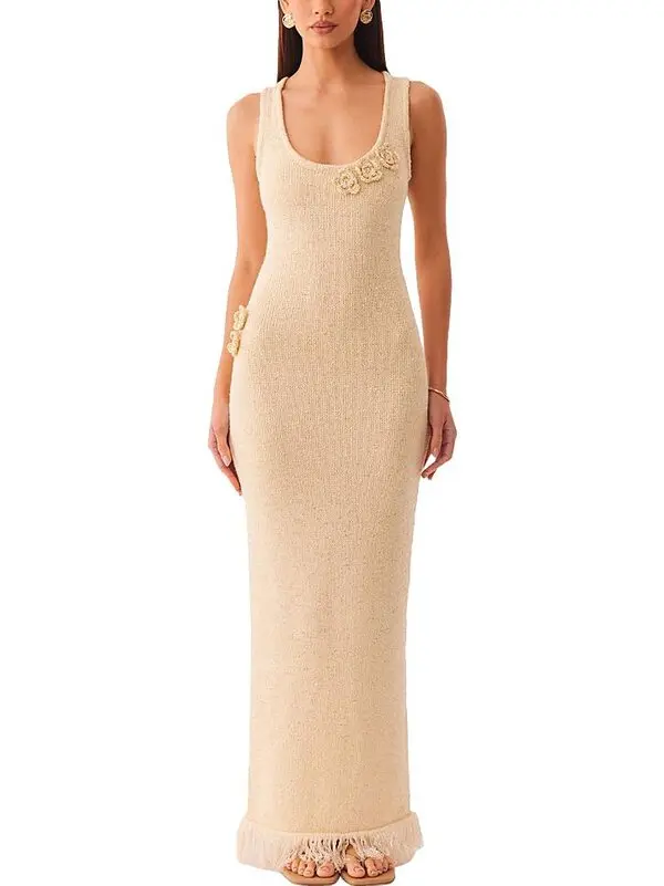 SNDYS. Monroe Multiway Knit Maxi Dress - Champagne