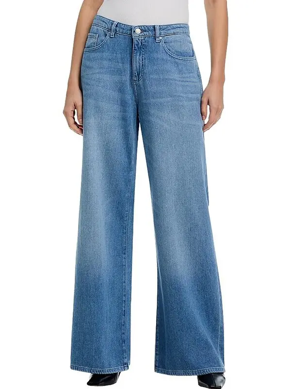 DL1961 Alex Low Rise Baggy Wide Leg Jeans - Riverbank