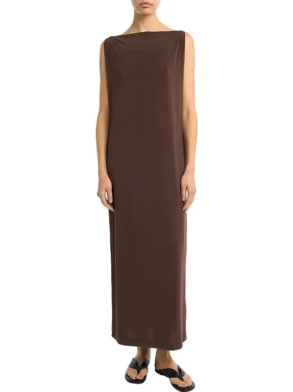 Issey Miyake Drape Jersey Dress - Dark Brown
