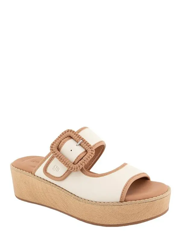 KENNETH COLE Vadylin Platform Sandals - Stone Leather
