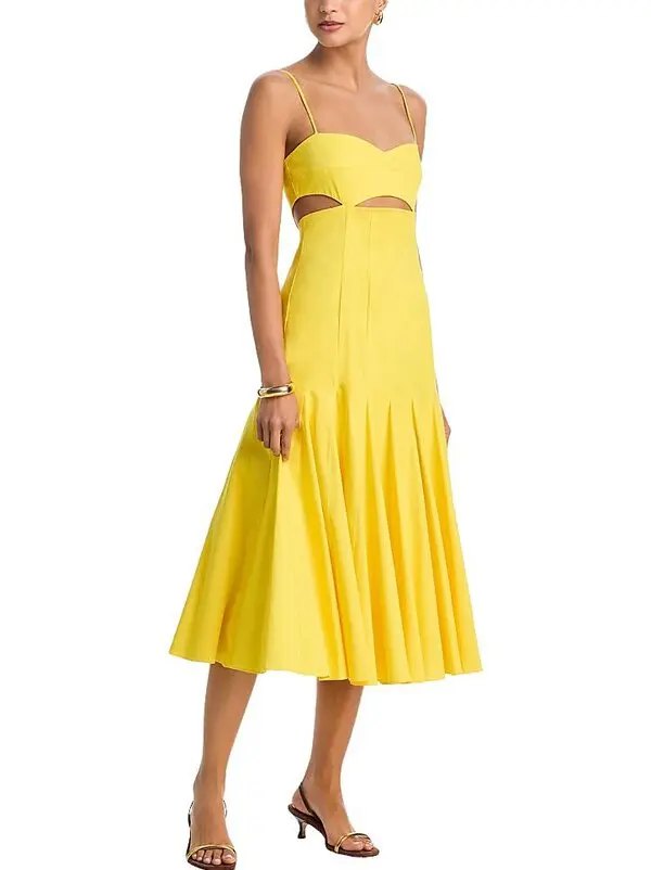 Black Halo Erica Midi Dress - Lemon Tonic