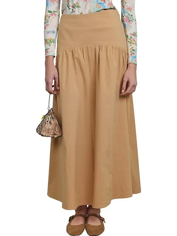 POINT Poplin Maxi Skirt - Iced Coffee
