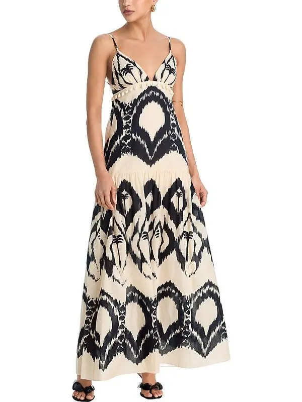 Johanna Ortiz Zea Palm Maxi Dress - Ecru Black