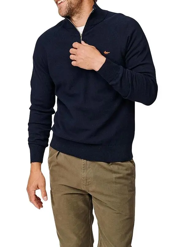 Aubin Bonby Zip Neck Sweater - Navy