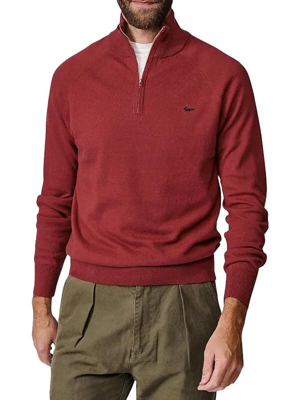 AUBIN Bonby Zip Neck Sweater - Rust