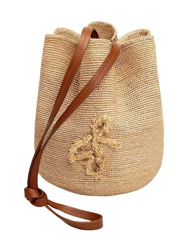 Ruslan Baginskiy Convertible Raffia Hat Bag - Natural Straw Brown