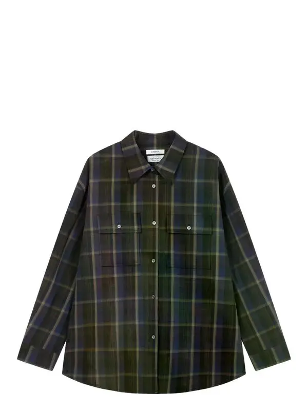 STUDIO TOMBOY Check-pattern Flap-pocket Shirt - Green