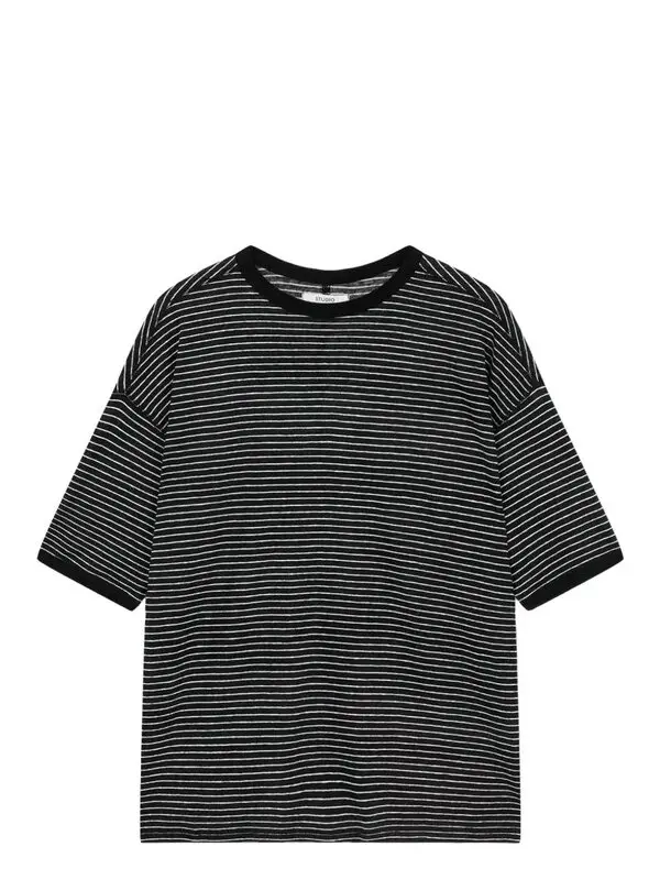 STUDIO TOMBOY Striped Short-sleeve T-shirt - Black