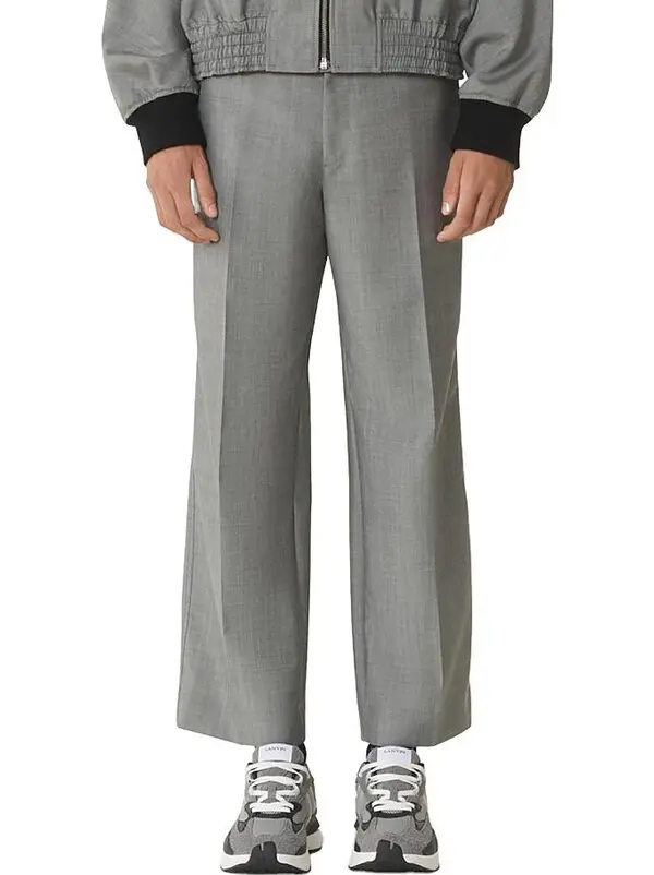 LANVIN Straight-leg Mohair Wool Trousers - Light Gray