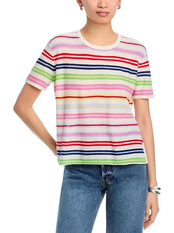 Majestic Filatures Cashmere Striped Tee - Brume Chine/milk