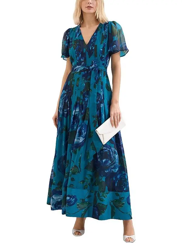 PHASE EIGHT Skylar Floral Maxi Dress - Teal