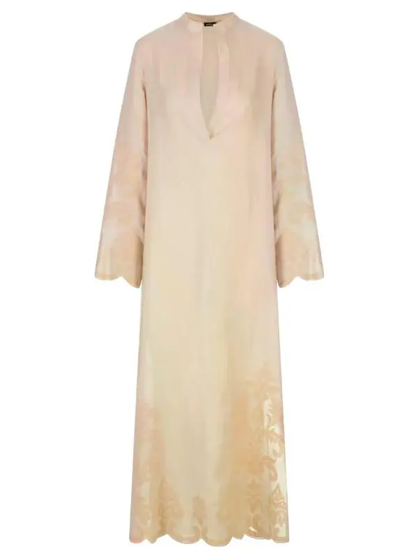 Kiton V-neck Maxi Dress - Neutrals