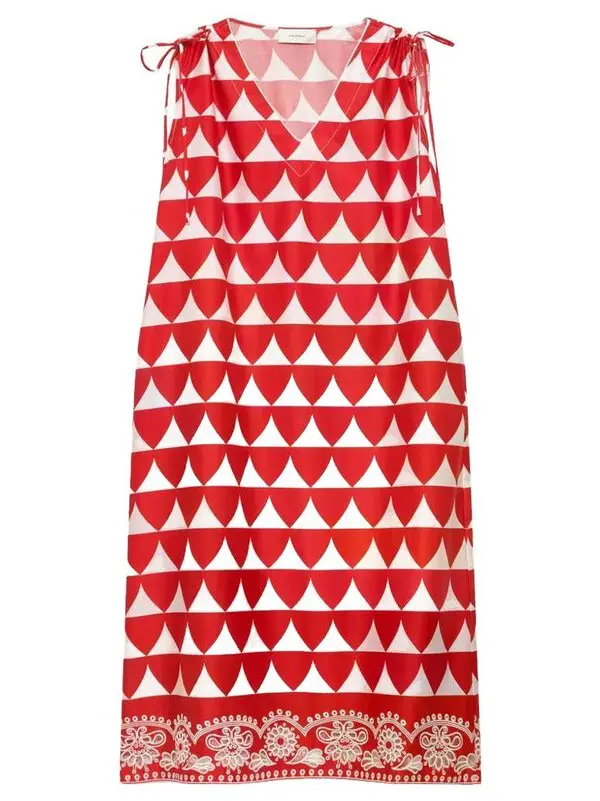 Malìparmi Optical Broderie Maxi Dress - Red